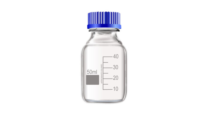 Frasco de vidrio con tapón a rosca azul – Solucion-Lab S.R.L.
